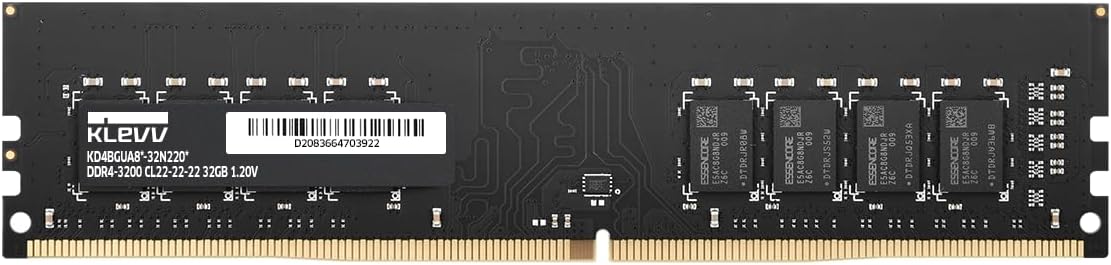 KLEVV DDR4 32GB (1x32GB) 3200MHz CL22 1.2V UDIMM Desktop Ram Memory SK ...