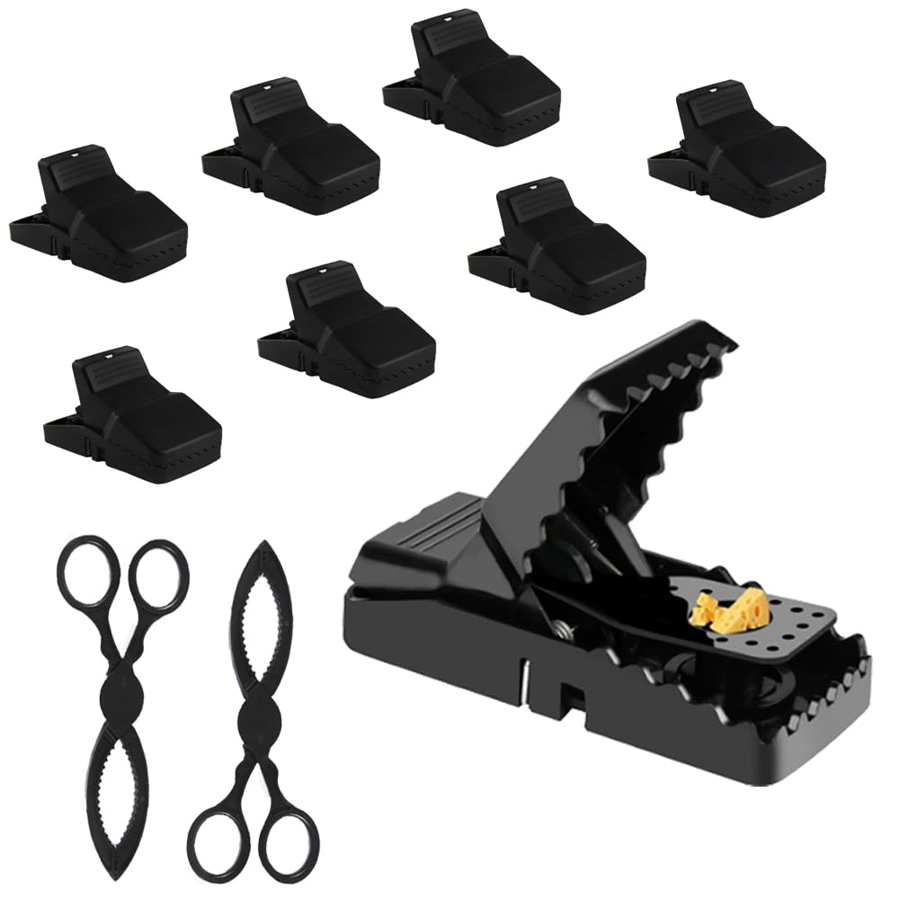 8 Pack Rat Trap with 2 Clamps,Reusable Large Rat Snap Traps for Indoor ...