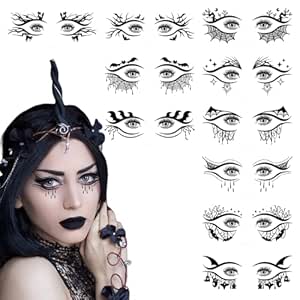 Amazon.com : 10 Sheets Halloween Eye Shadow Temporary Tattoo Stickers ...