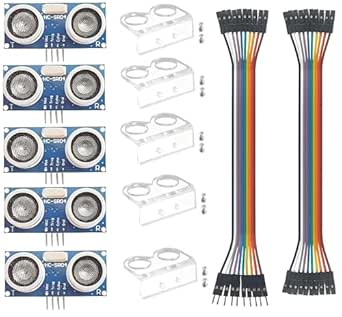 Amazon.com: MTDELE 5 Pcs HC-SR04 Ultrasonic Sensor Module Compatible ...
