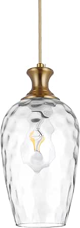 SADUENFR Glass Pendant Lights Kitchen Island Clear Glass Hanging Light ...