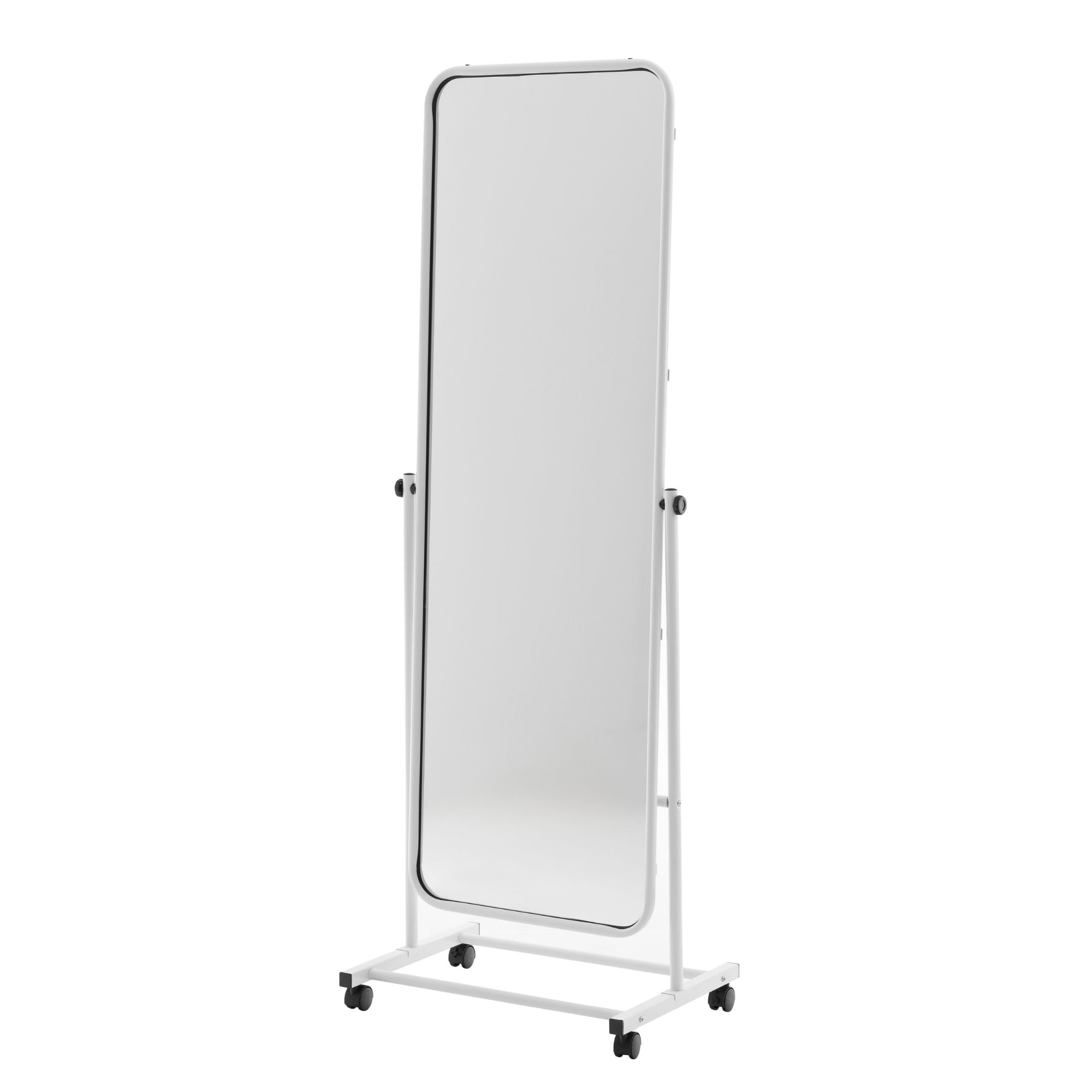 山善 スタンドミラー キャスター付き ホワイト CTM-11(WH)