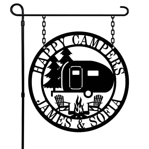 Amazon.com: Personalized Happy Camper Metal Sign, Custom Happy Camper ...