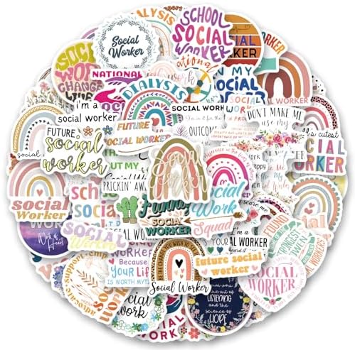 Amazon.com: Fenliny 120 Pcs Social Worker Stickers, Vinyl Social ...
