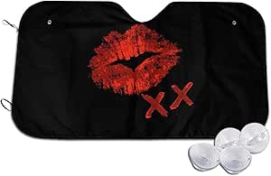 Amazon.com: Car Windshield Sunshade Sexy Red Lips Kiss Art Car Front ...