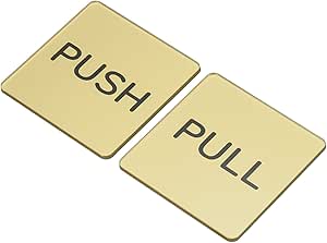 Amazon.com : PATIKIL Push Pull Door Sign, 4 Pack Self-Adhesive Square ...