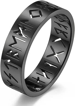Amazon.com: Nylry Anillo vikingo de titanio de acero inoxidable, anillo ...