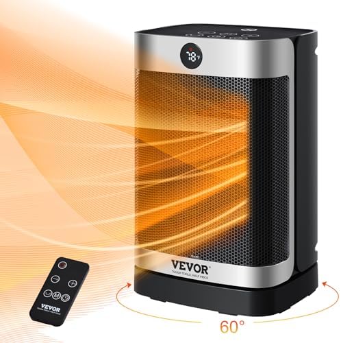 Amazon.com: VEVOR Electric Space Heater with Thermostat Fast Quiet ...