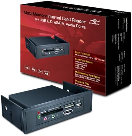 Vantec Multi-Memory Internal Card Reader with USB 2.0, eSATA, Audio ...