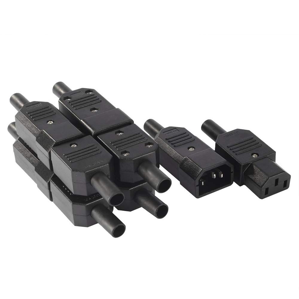 Buy tatoko 5Pair AC250V 10A 3 Pins Terminals Panel IEC C14 Male C13 ...