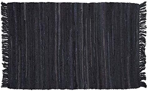 Amazon.com: Sturbridge 2' x 3' Cotton Rag Throw Rug in Black, Hand ...