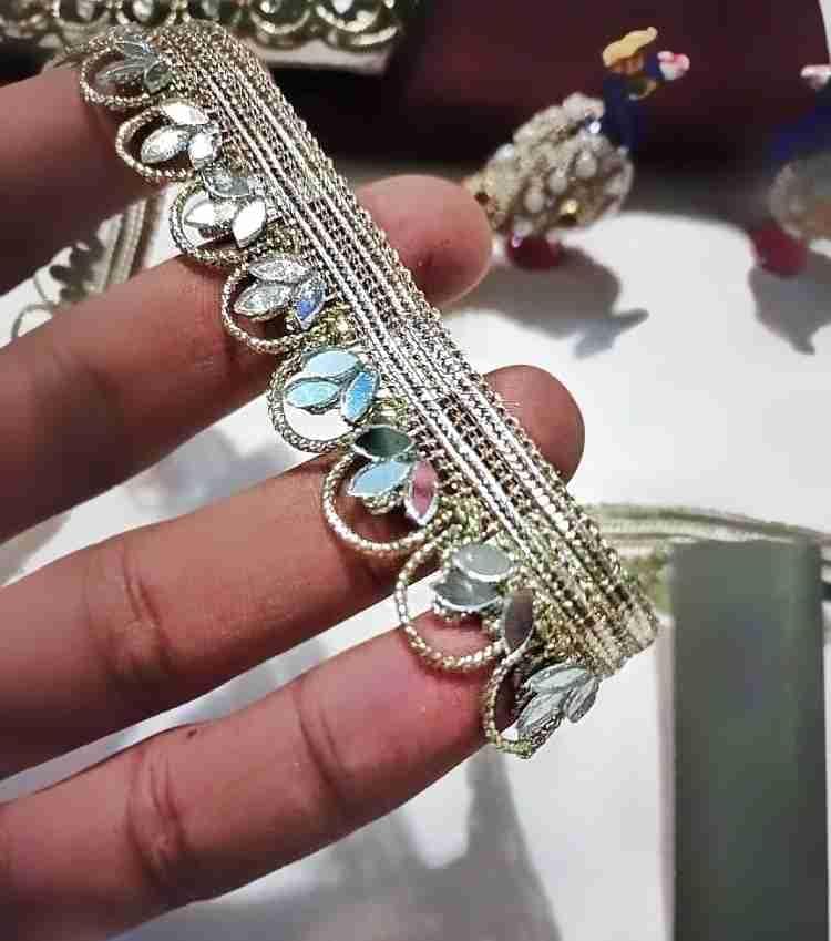 Golden Mirror Lace Border, Mirror Lace for Suit, Golden Lace Border ...