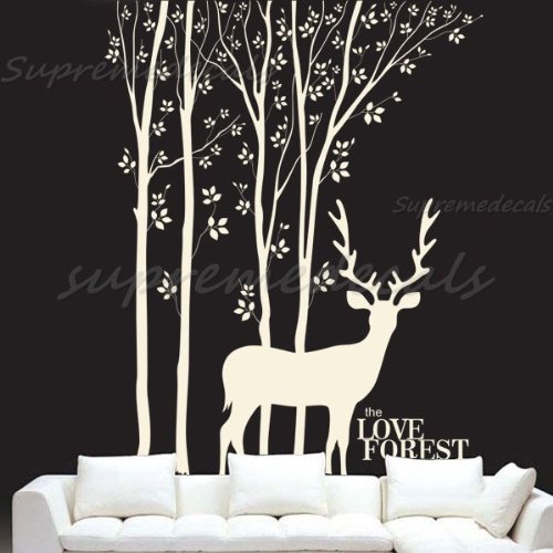 Amazon.com: Custom Color PopDecals - Love Forest and Deer vinyl art ...