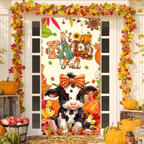 Amazon.com: Fall Thanksgiving Door Decorations It's Fall Y'all Banner ...