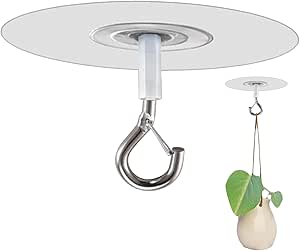 Amazon.com: Heavy Duty Self-Adhesive Ceiling Hooks - 5 Metal & PP ...