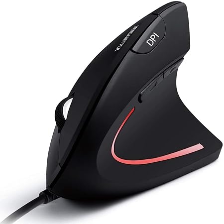 Amazon.com: Wired Vertical Mouse, Optical Ergonomic Mouse with 4 ...