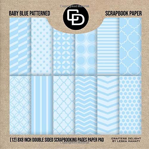 Baby Blue Patterned Scrapbook Paper (12) 8x8 Inch Double Sided ...