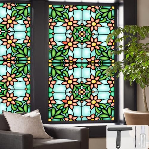Amazon.com: DKTIE Static Cling Decorative Window Film with Installation ...