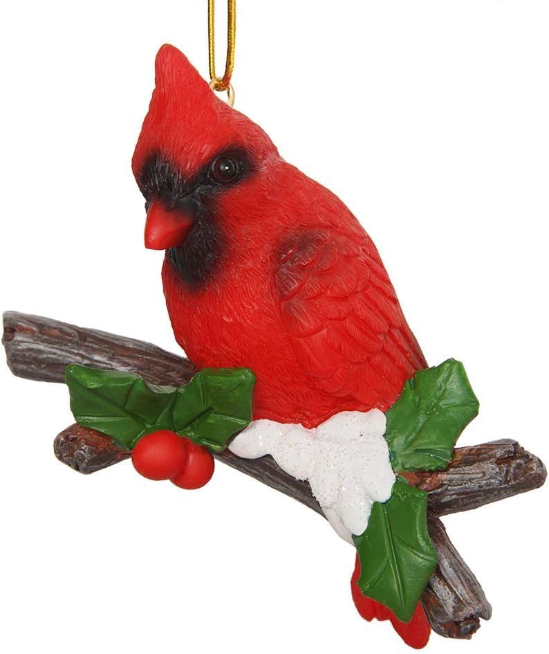 Amazon.com: Holiday Cardinal Brilliant Red 5 x 4 Resin Holiday Hanging ...