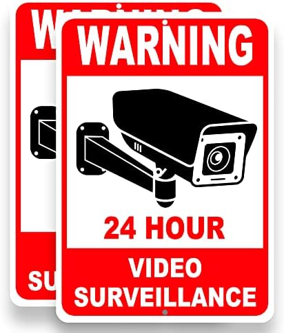 Amazon.com: 2 PC Video Surveillance Sign - 10x7 Aluminum Smile Your on ...