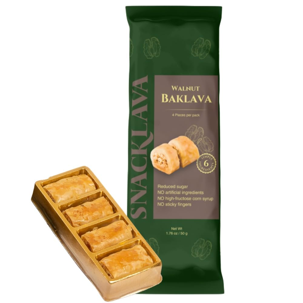 Amazon.com: Snacklava Walnut Baklava Bites - 6 Pack (4 Pieces per Pack ...