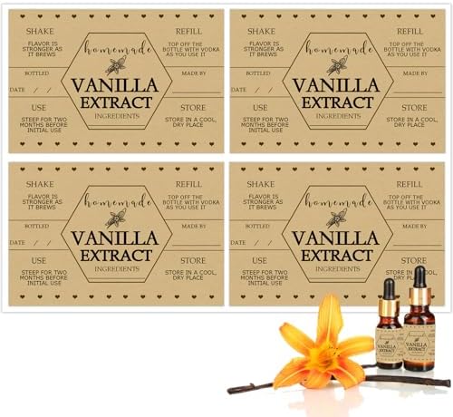 Amazon.com : 50PCS Kraft Vanilla Extract Labels Homemade Vanilla ...