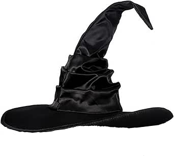 Amazon.com: Ruched Witch Hat for Women Large Crooked Witch Hat Black ...