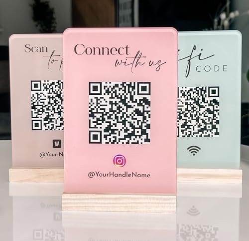 Mini QR Code Display Sign with Stand : Amazon.co.uk