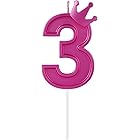 Amazon.com: Pink Number 3 Birthday Candle丨3rd Birthday Party Pink Theme ...