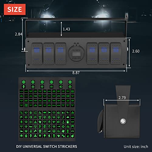 Snapklik.com : Joinfworld 6 Gang Rocker Switch Box Waterproof 12V SPST ...