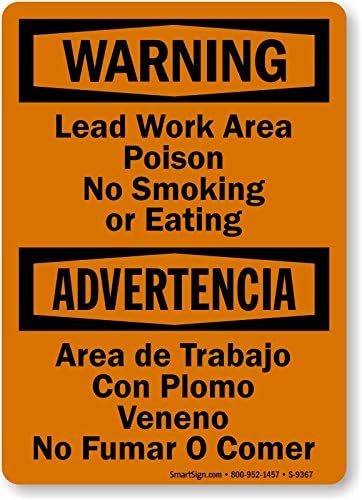 SmartSign “Warning - Lead Work Area, Poison, No Smoking or Eating ...