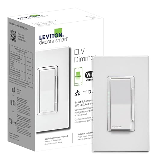 Leviton Decora Smart ELV/LED, Phase Selectable Dimmer Switch, Wi-Fi 2nd ...