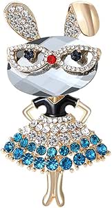 Amazon.com: Rhinestone Rabbit Brooch Pin for Women Girls Dainty Crystal ...