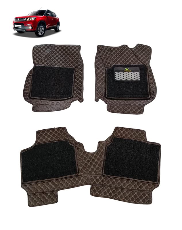 AUTO MINE 7D Luxury Car Foot Mat - Brezza Old (2016-20) | 7-Layer ...
