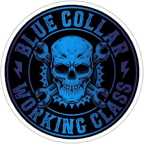 Amazon.com: Blue Collar Working Class Sticker Hard Hat Stickers Funny ...
