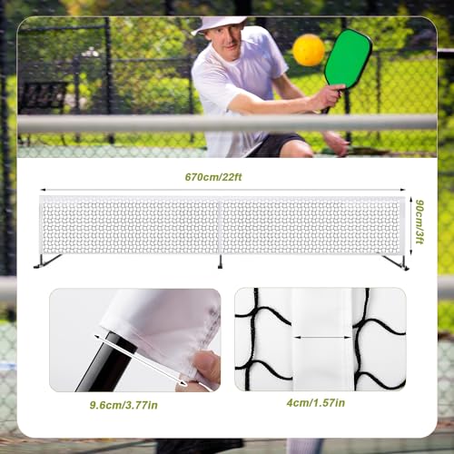 PEUTIER Pickleball Replacement Net, 22x3ft Portable Pickleball Net for ...