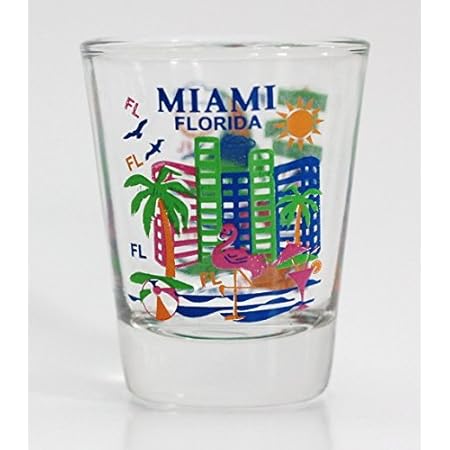 Amazon.com | Miami Florida Attractions Collage Shot Glass: Miami ...