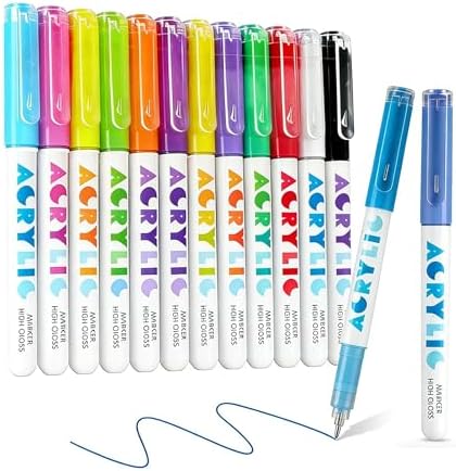 Amazon.com: kander Acrylic Gel Pens, 12 Colors Highlighter Acrylic Gel ...