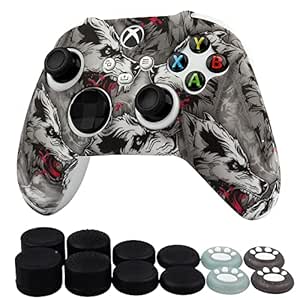 ROTOMOON Xbox Series Wolf Silicone Controller Skins with 12 Thumb Grips ...