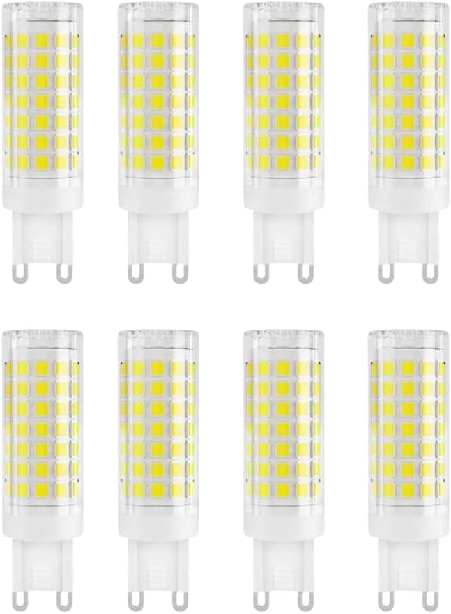 Yecherate 8 Pack G9 LED Bulbs 8W (80W Halogen Equivalent) 4000K Natural ...