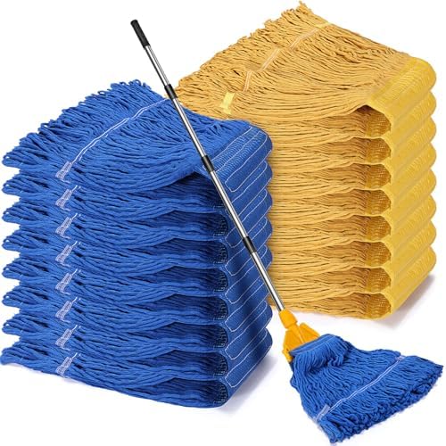 Amazon.com: Roshtia 16 Pack Commercial Mop Head Replacements Looped End ...