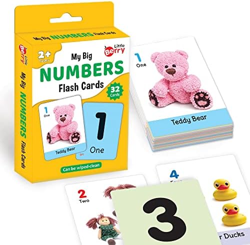 Buy Little Berry Big Flash Cards for Kids: Numbers | 32 Double-Sided ...