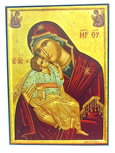 Shomali Madonna and Child Sweet Kissing Orthodox Wooden Byzantine Icon ...