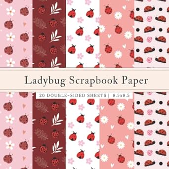 Ladybug Scrapbook Paper: Cute Ladybug Pattern Craft Paper Pad for ...