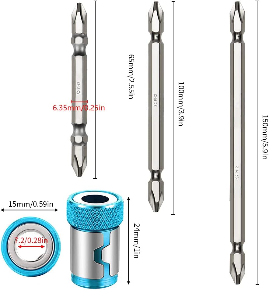 SneiDr 3 Pieces Universal Magnetic Screw Ring Removable Magnetizer ...