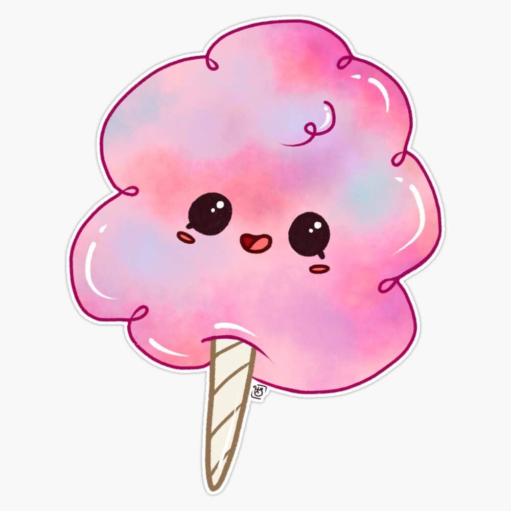 Amazon.com - Kawaii Cotton Candy Sticker Vinyl Bumper Sticker Decal ...