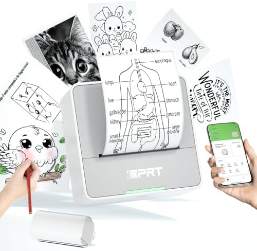 iDPRT Mini Printer with 1 Roll Sticker Paper, Portable Sticker Maker ...