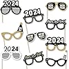 Amazon.com: Big Dot of Happiness Hello New Year Glasses - Paper Card ...
