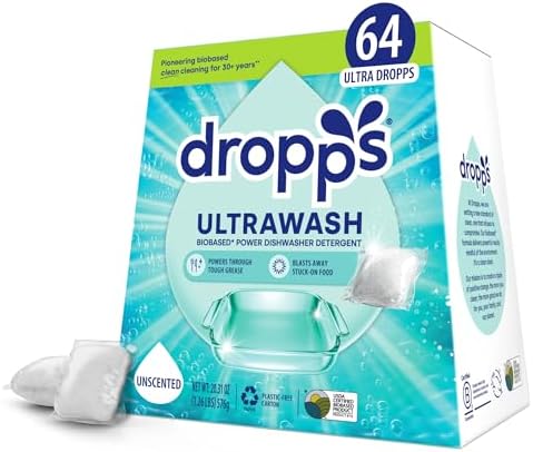 Amazon.com: Dropps UltraWash Dishwasher Pods, Unscented (120 Dish Tabs ...