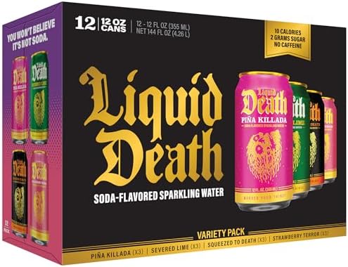 Amazon.com: Liquid Death Soda-Flavored Sparkling Water - Modern Variety ...